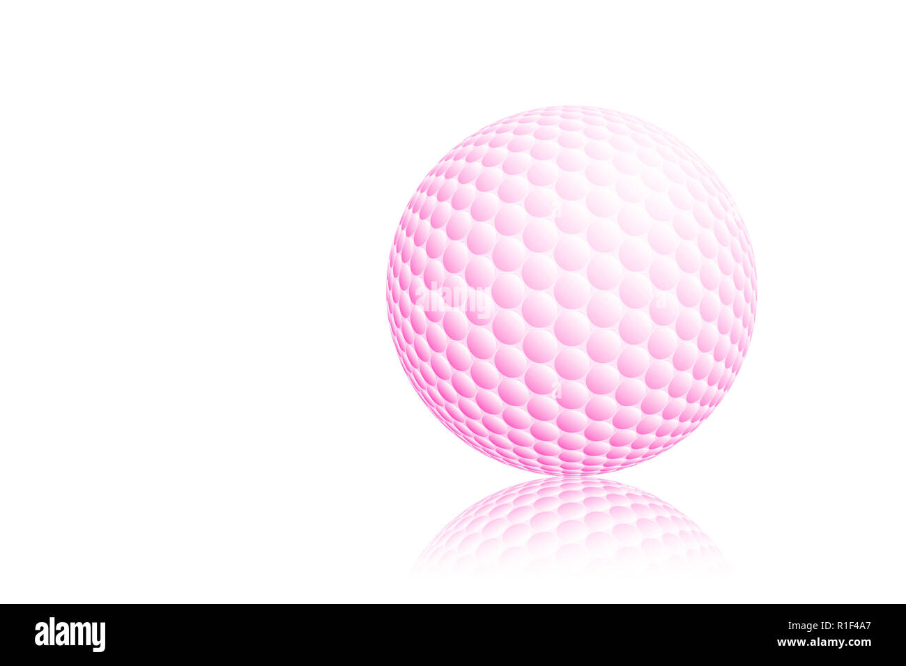 Isolated pink golf ball for lady on white background. Illustration ...