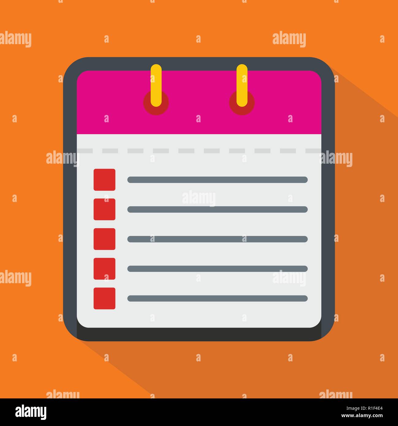 Calendar list icon. Flat illustration of calendar list vector icon for ...