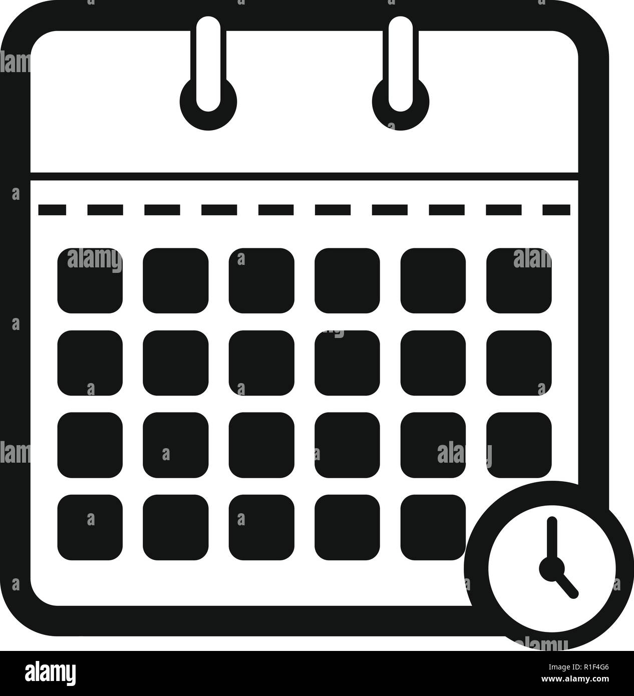 Calendar time icon. Simple illustration of calendar time vector icon ...