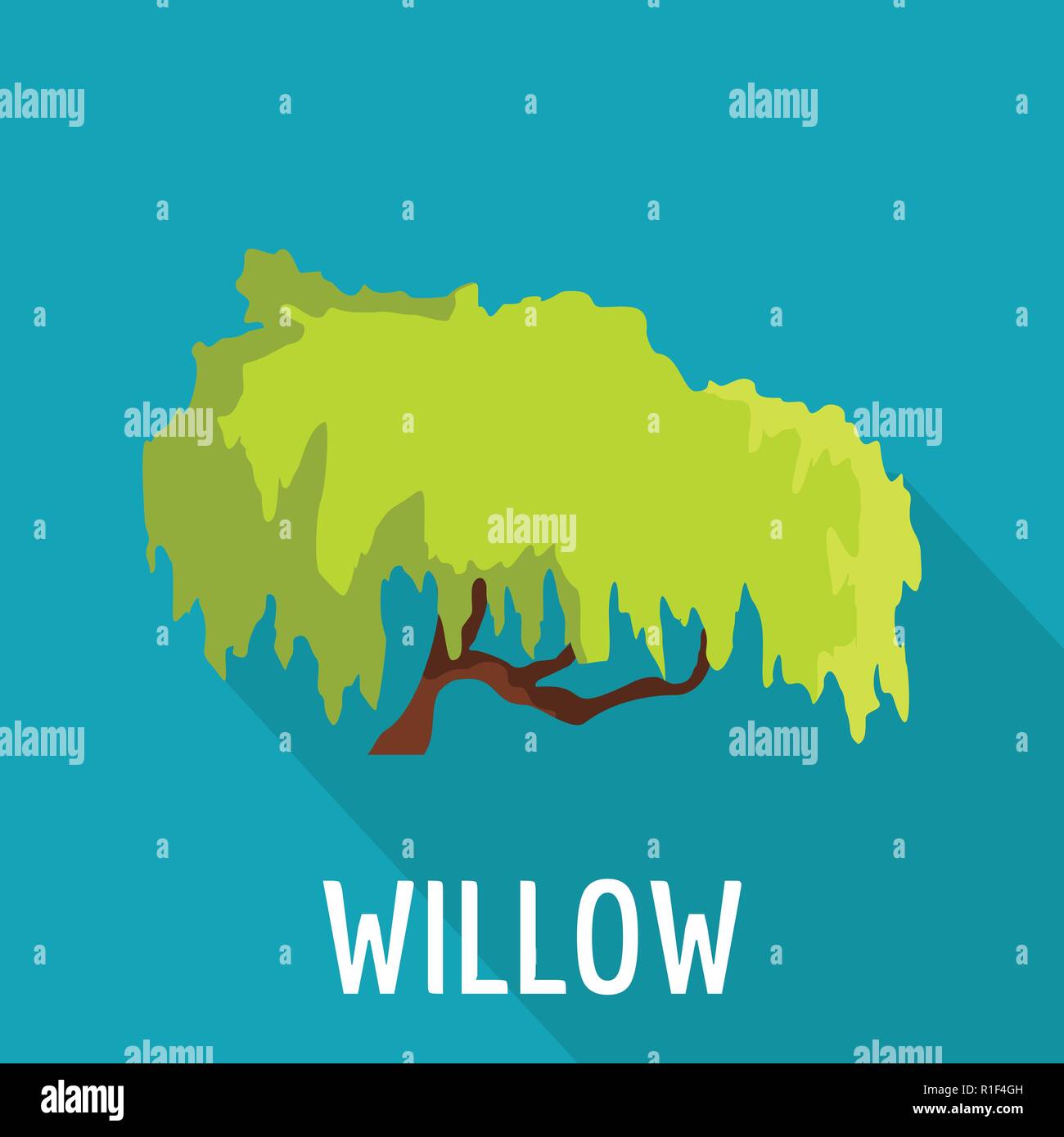 Willow tree icon. Flat illustration of willow tree vector icon for web ...