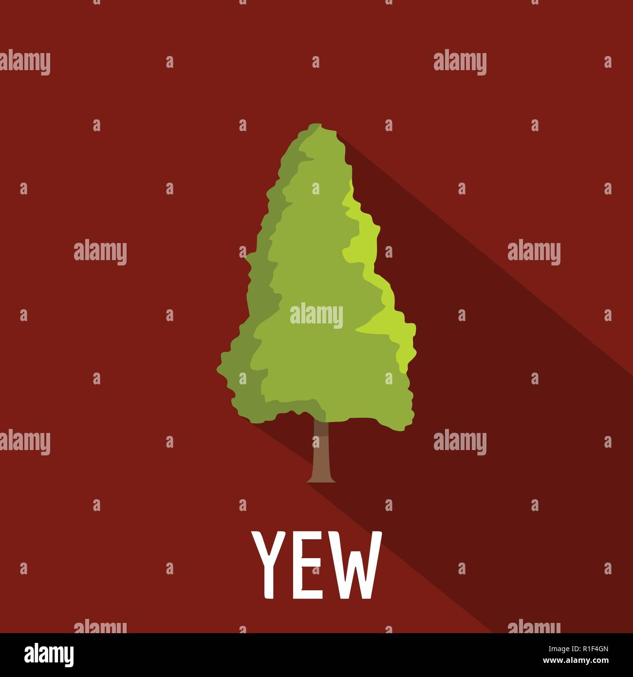 Yew tree icon. Flat illustration of yew tree vector icon for web Stock ...