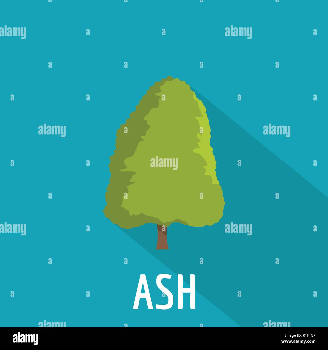 Ash tree icon. Flat illustration of ash tree vector icon for web Stock ...