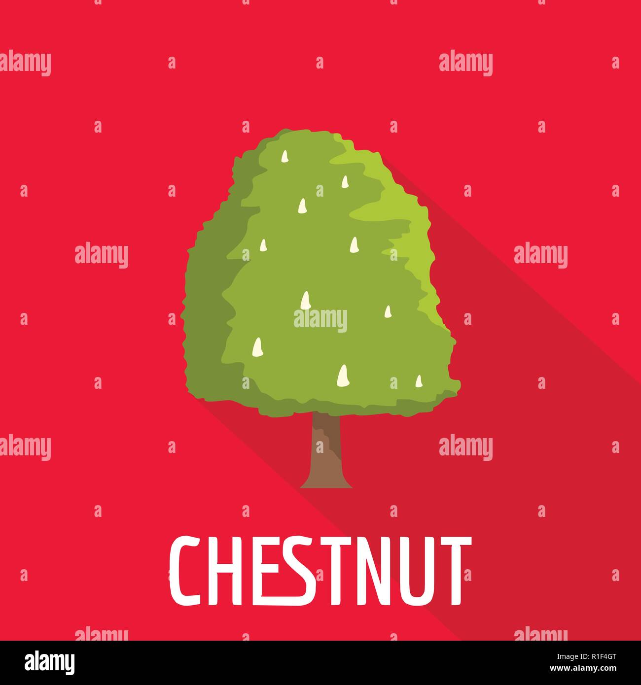 Chestnut tree icon. Flat illustration of chestnut tree vector icon for ...