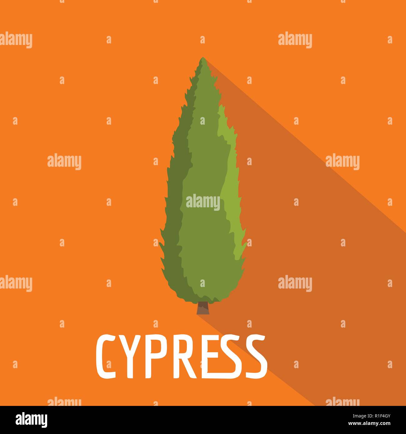 Cypress tree icon. Flat illustration of cypress tree vector icon for ...