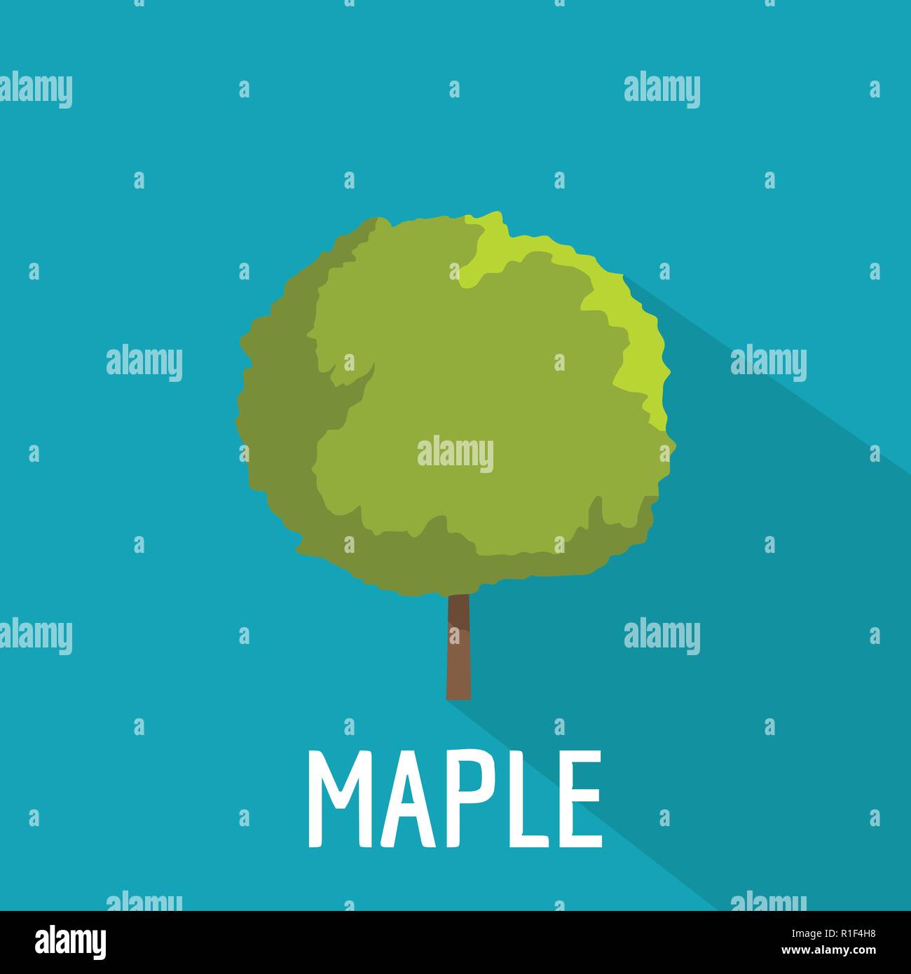 Maple tree icon. Flat illustration of maple tree vector icon for web ...