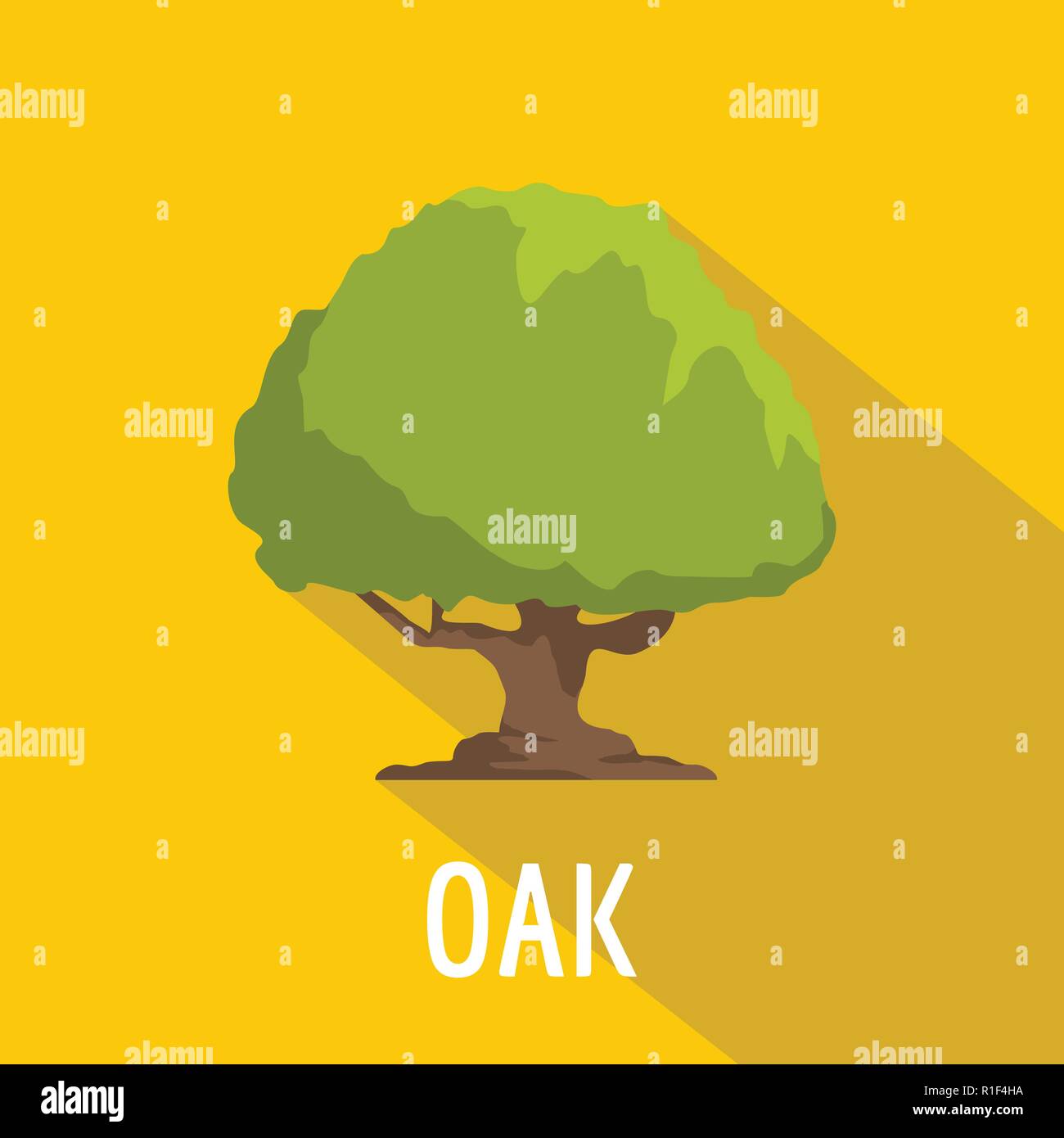 Oak tree icon. Flat illustration of oak tree vector icon for web Stock ...