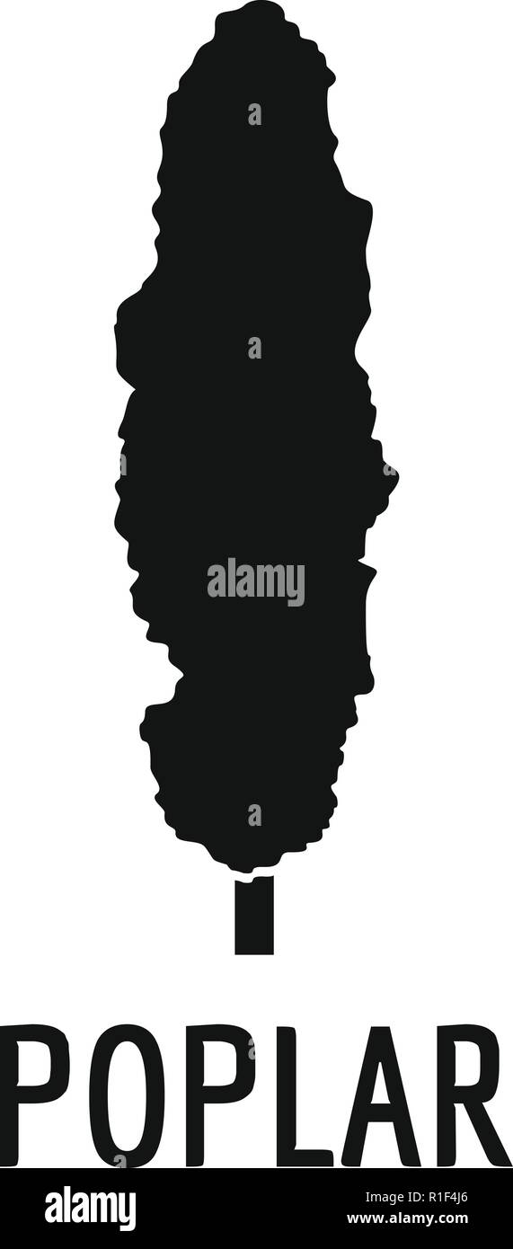 Poplar tree icon. Simple illustration of poplar tree vector icon for ...
