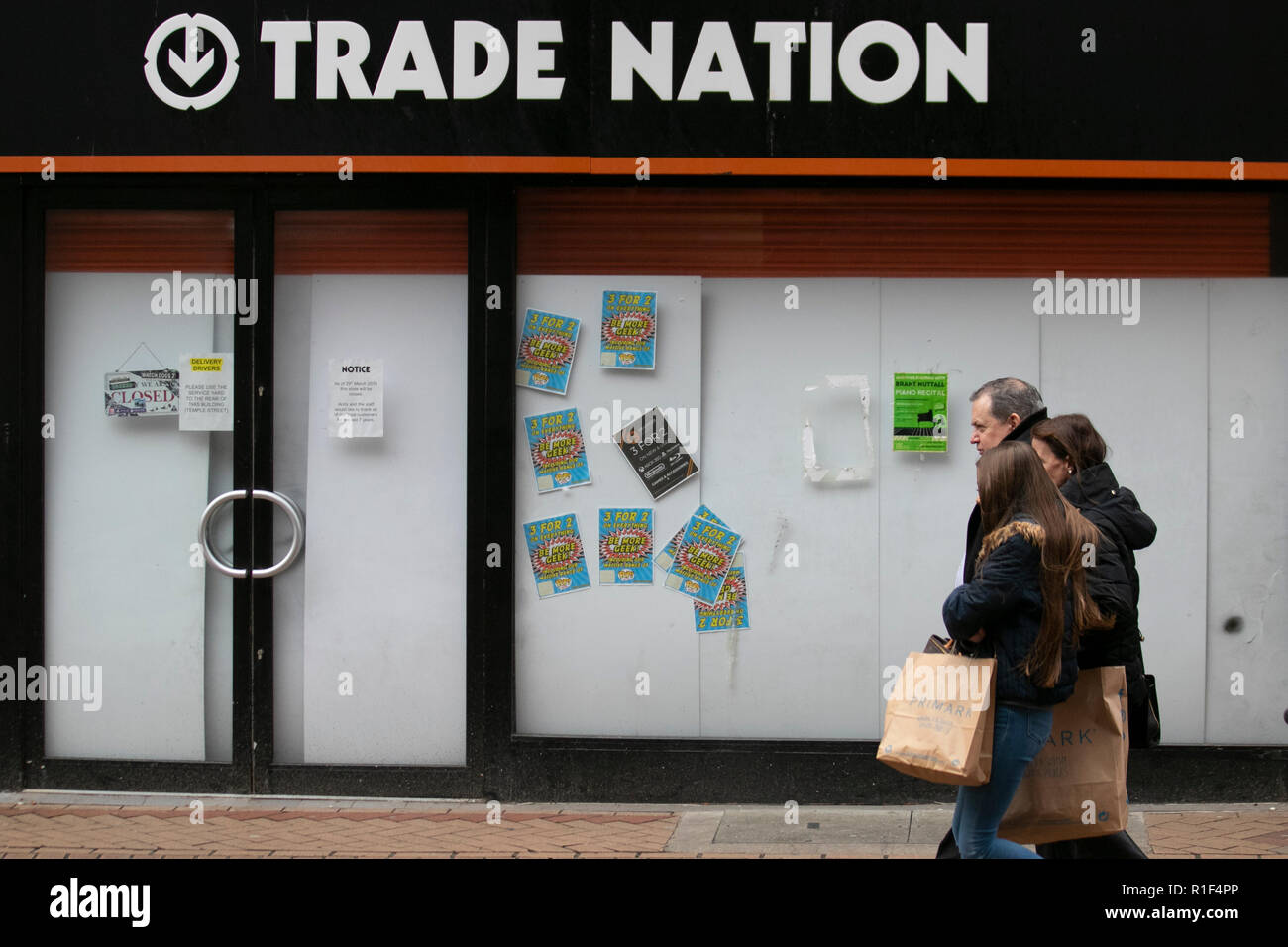 Closed Trade Nation shop, in Preston. Lancashire, UK. 10th Nov, 2018 ...