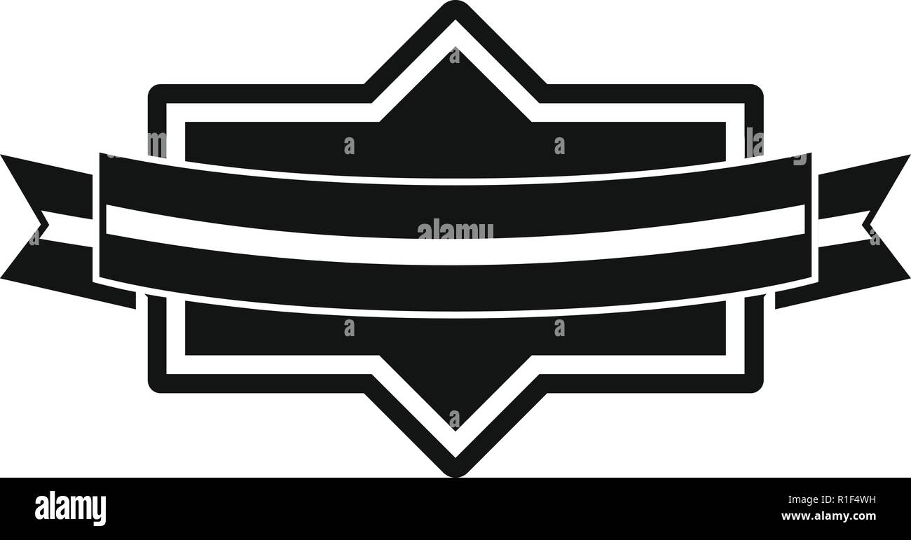 Badge ribbon icon. Simple illustration of badge ribbon vector icon for ...
