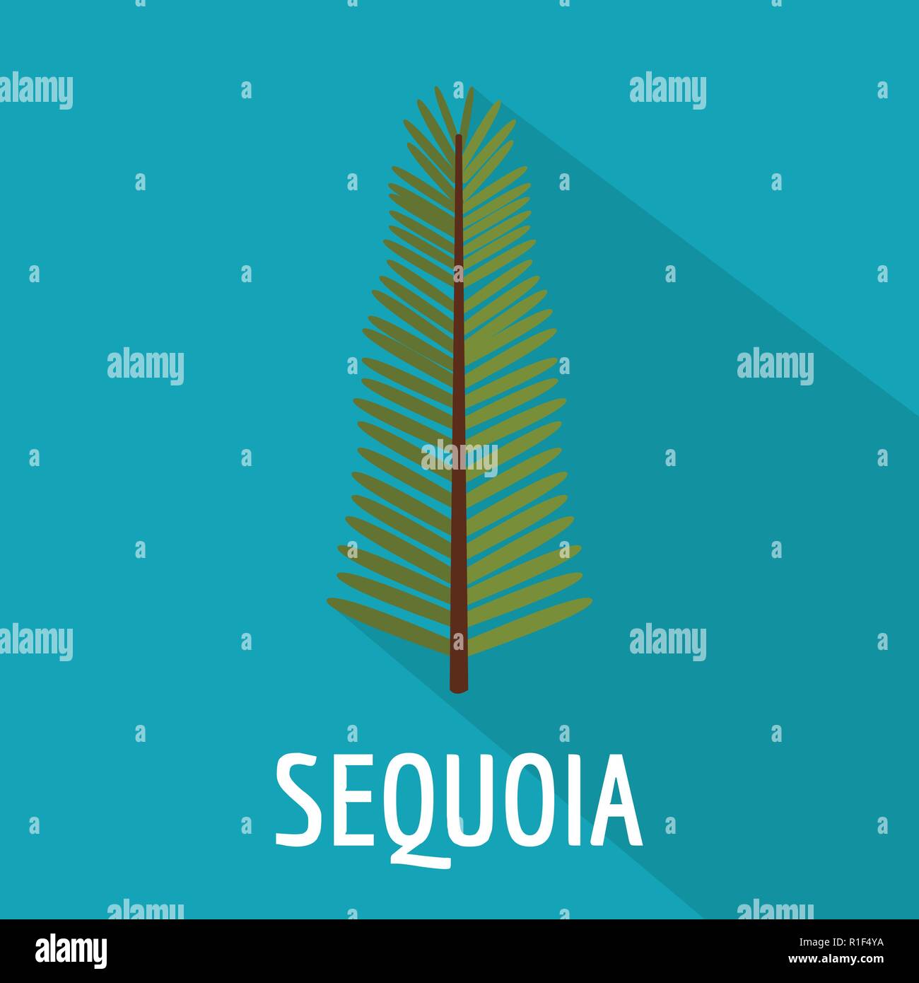 Sequoia leaf icon. Flat illustration of sequoia leaf vector icon for ...