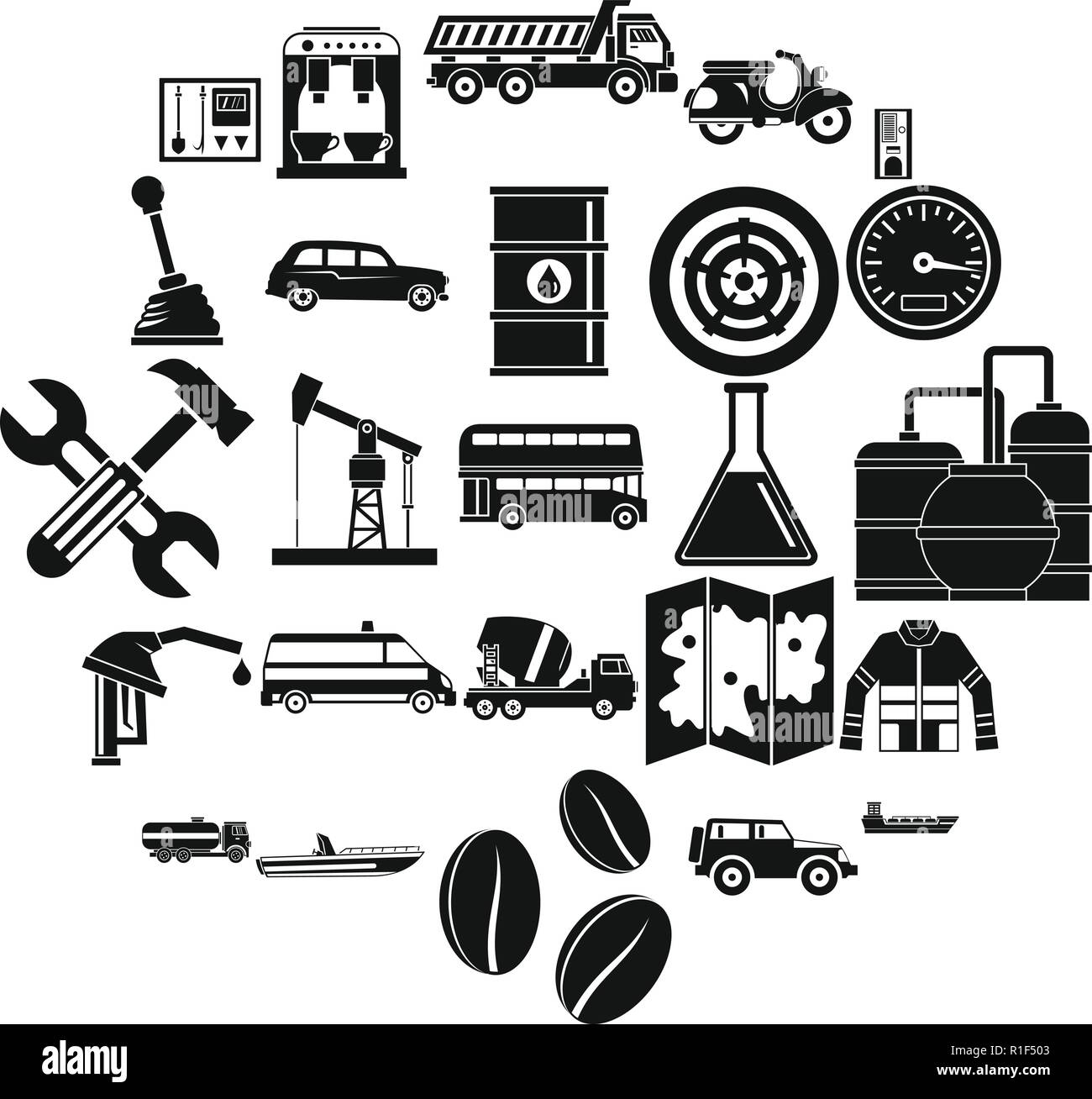 Gas station icons set, simple style Stock Vector Image & Art - Alamy