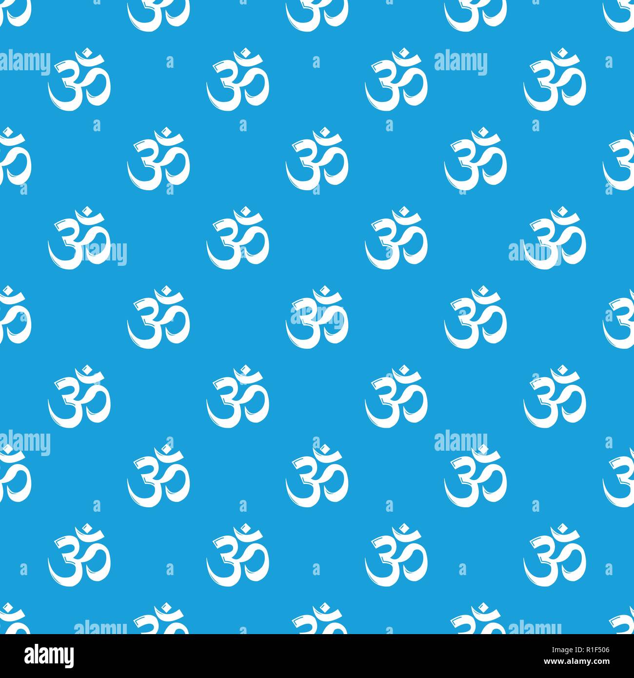 Om symbol hinduism pattern vector seamless blue Stock Vector Image ...