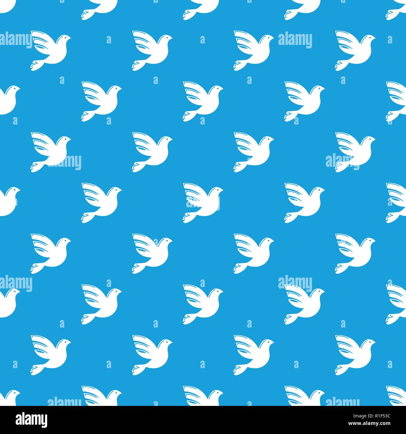 White peace pigeon pattern vector seamless blue Stock Vector Image ...