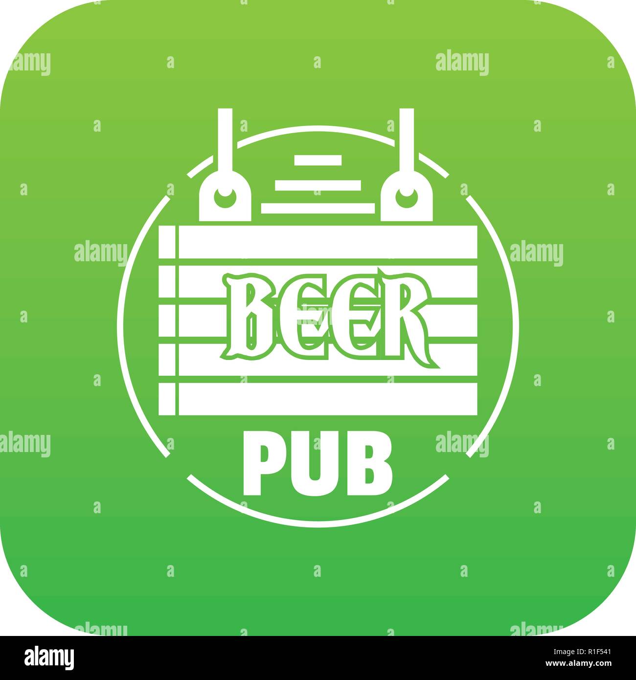 Wood board beer pub icon green vector Stock Vector Image & Art - Alamy