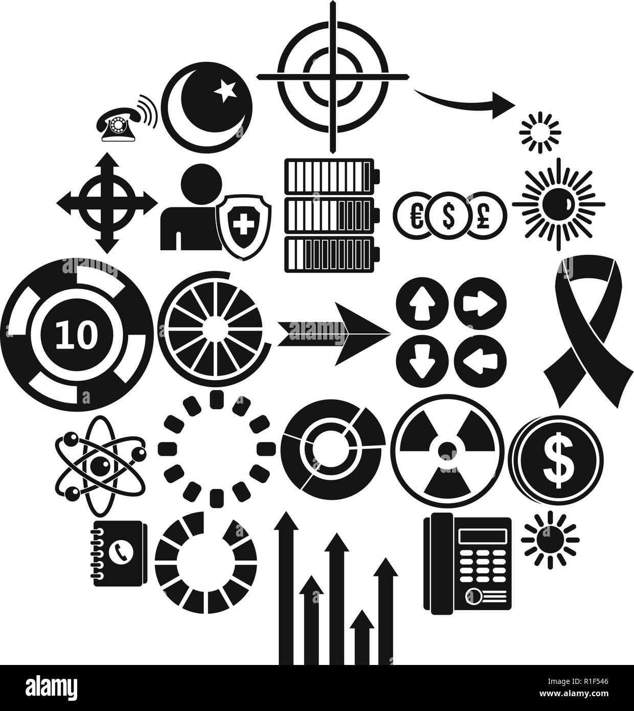 Index icons set, simple style Stock Vector Image & Art - Alamy