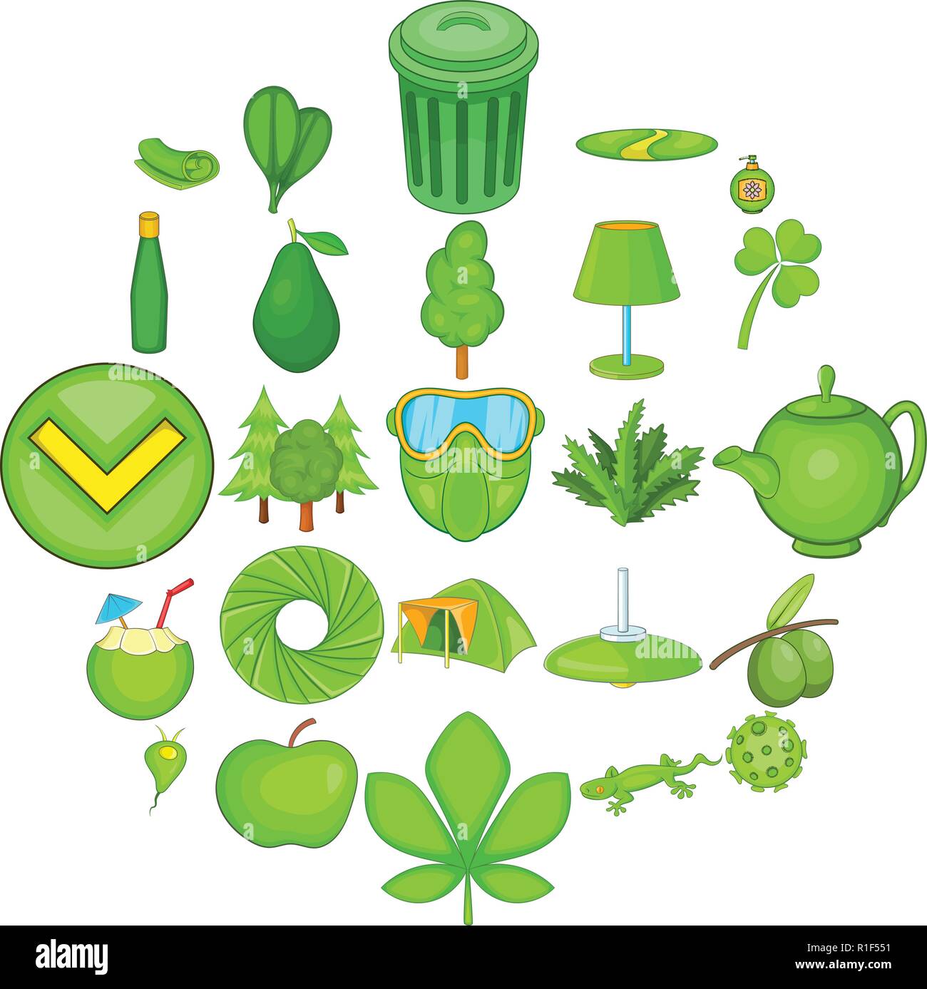 Power of nature icons set, cartoon style Stock Vector Image & Art - Alamy