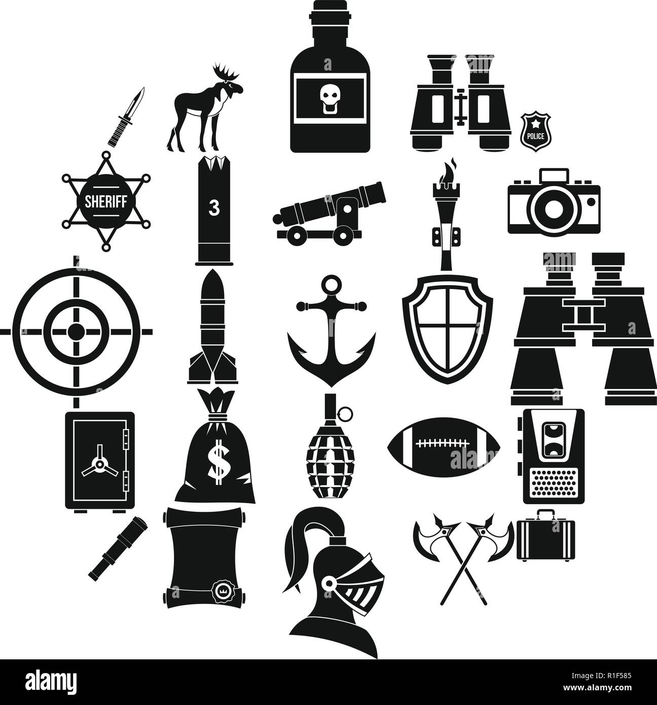 Guns icons set, simple style Stock Vector Image & Art - Alamy