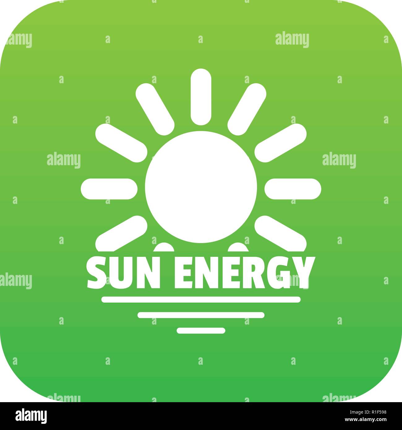 Sun energy icon green vector Stock Vector Image & Art - Alamy