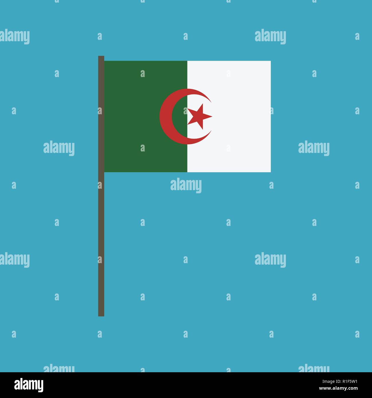 Algeria flag icon in flat design. Independence day or National day ...
