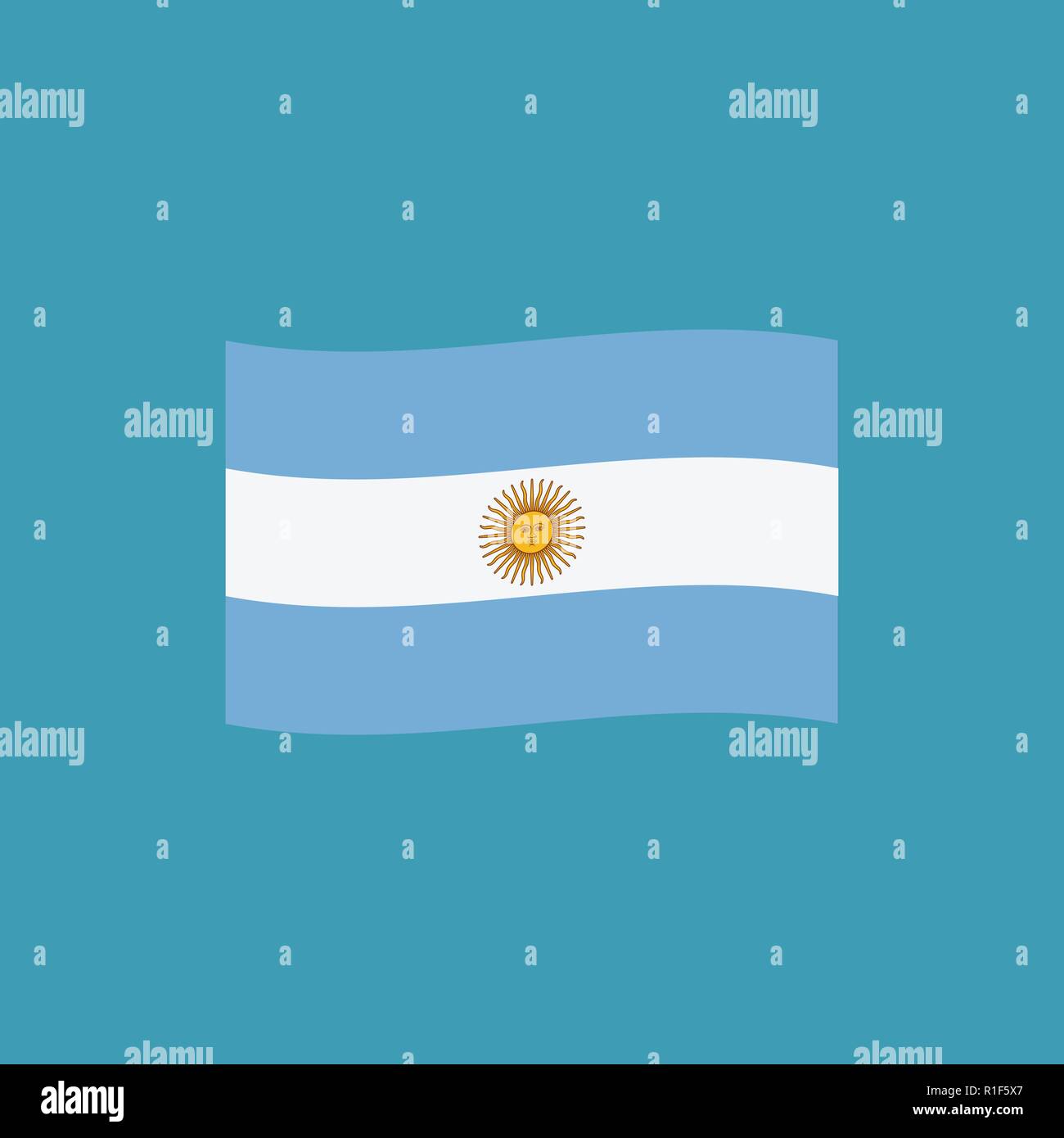 Argentina flag icon in flat design. Independence day or National day ...