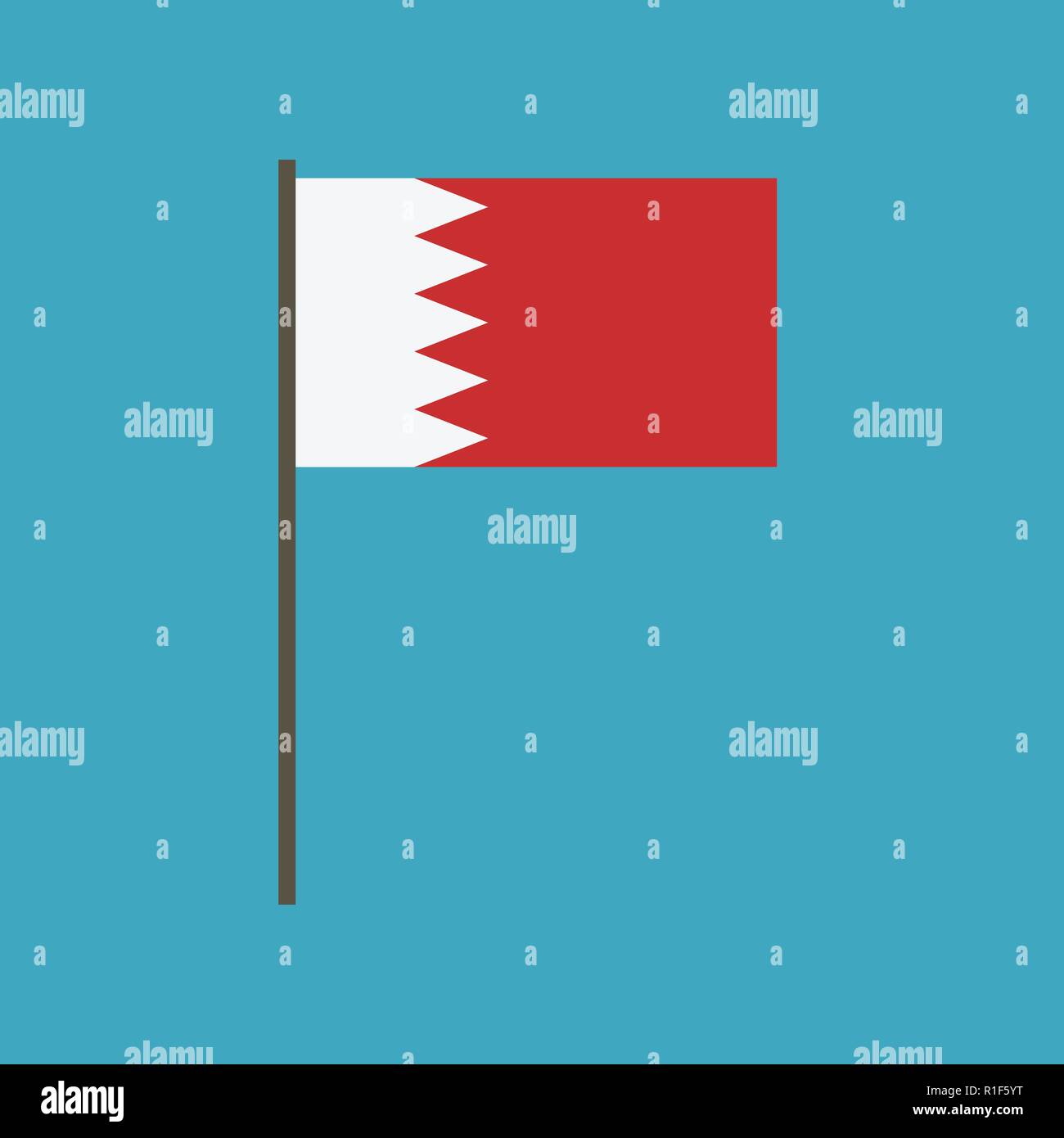 Bahrain flag icon in flat design. Independence day or National day ...