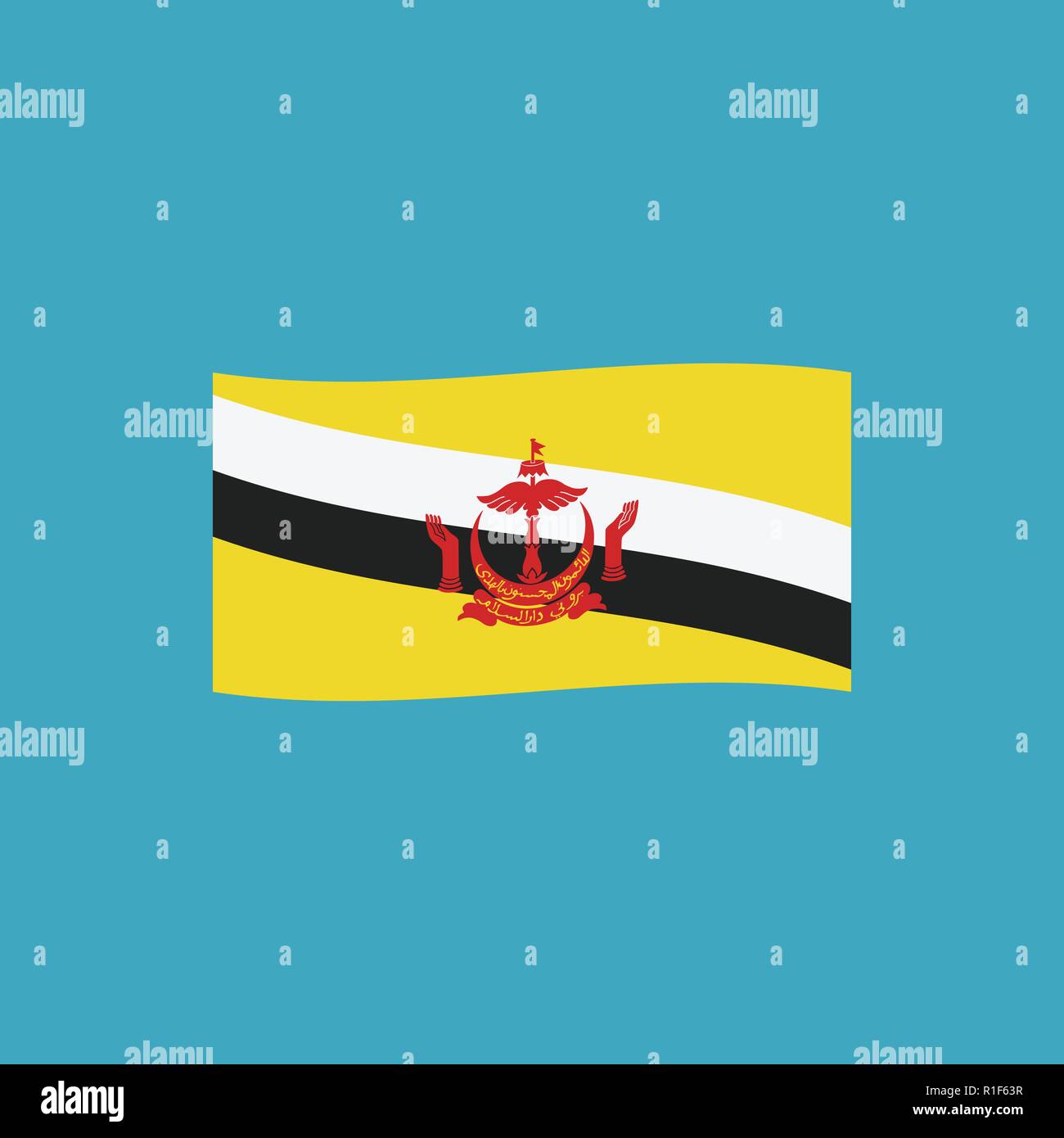 Brunei flag icon in flat design. Independence day or National day ...