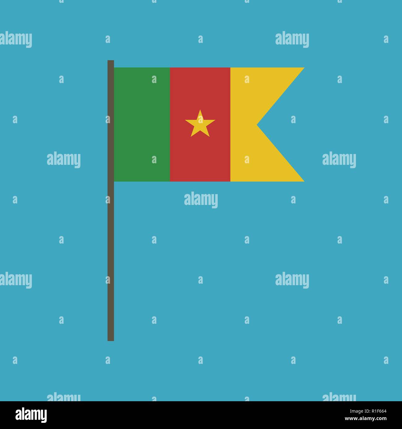 Cameroon flag icon in flat design. Independence day or National day ...