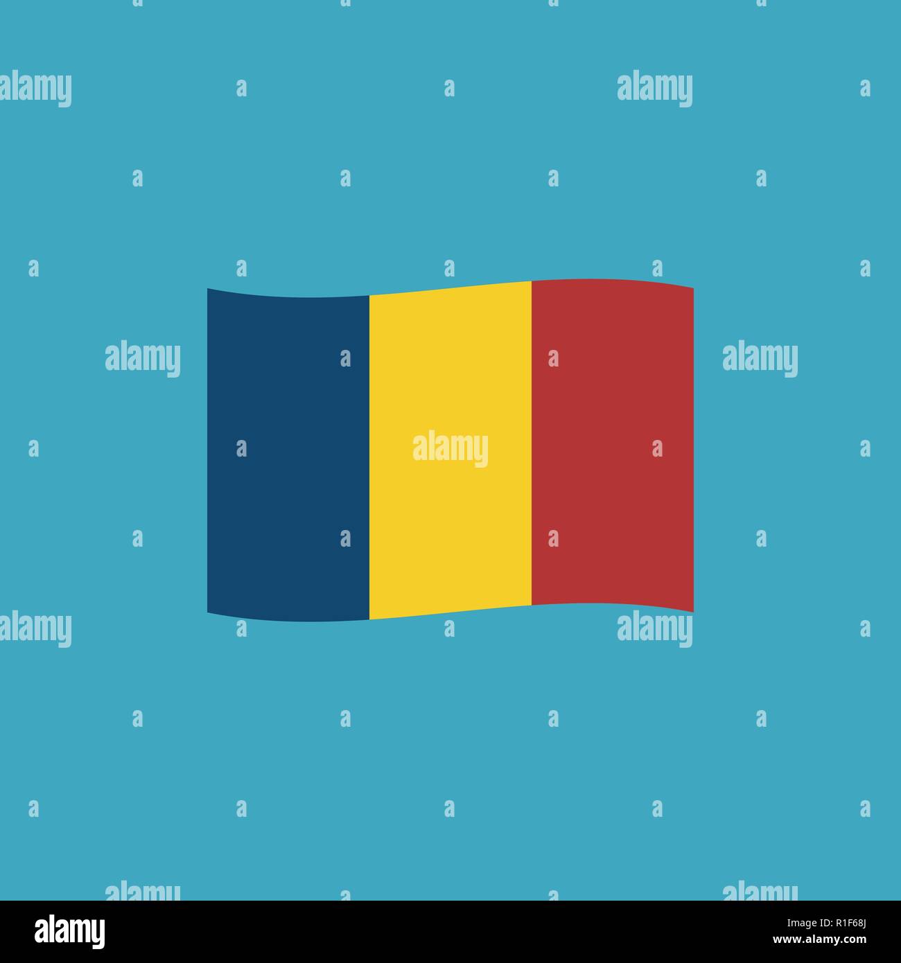 Chad flag icon in flat design. Independence day or National day holiday ...