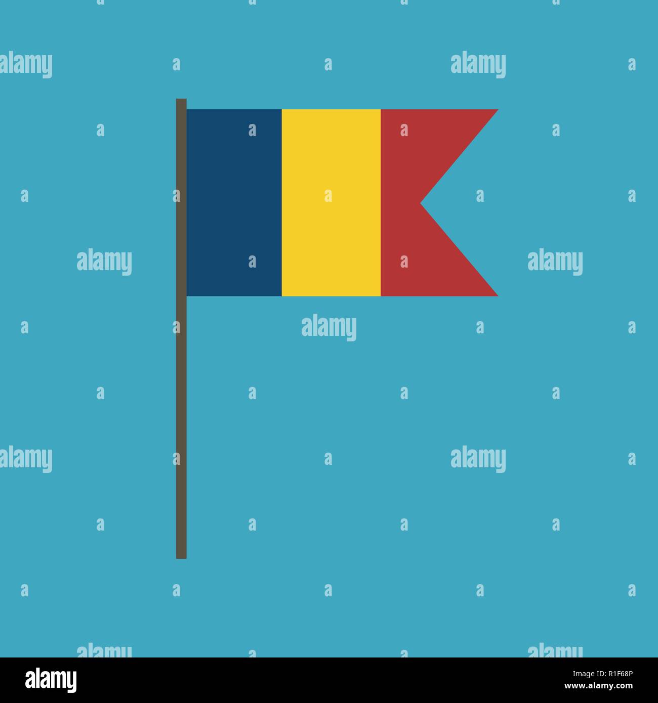 Chad flag icon in flat design. Independence day or National day holiday ...