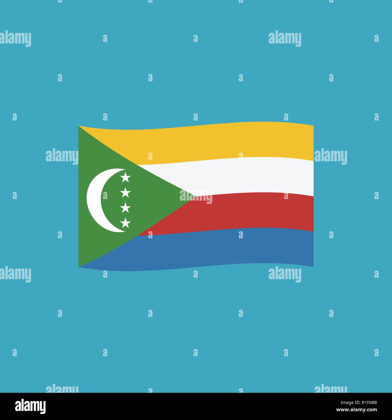 Comoros flag icon in flat design. Independence day or National day ...