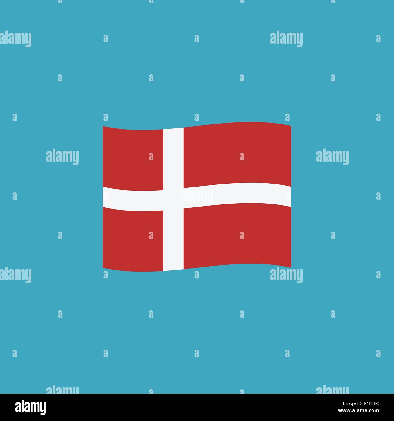 Denmark flag icon in flat design. Independence day or National day ...