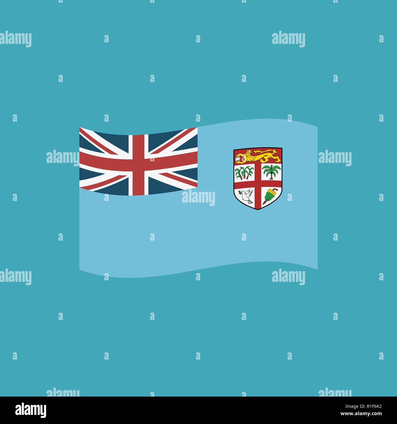 Fiji flag icon in flat design. Independence day or National day holiday ...