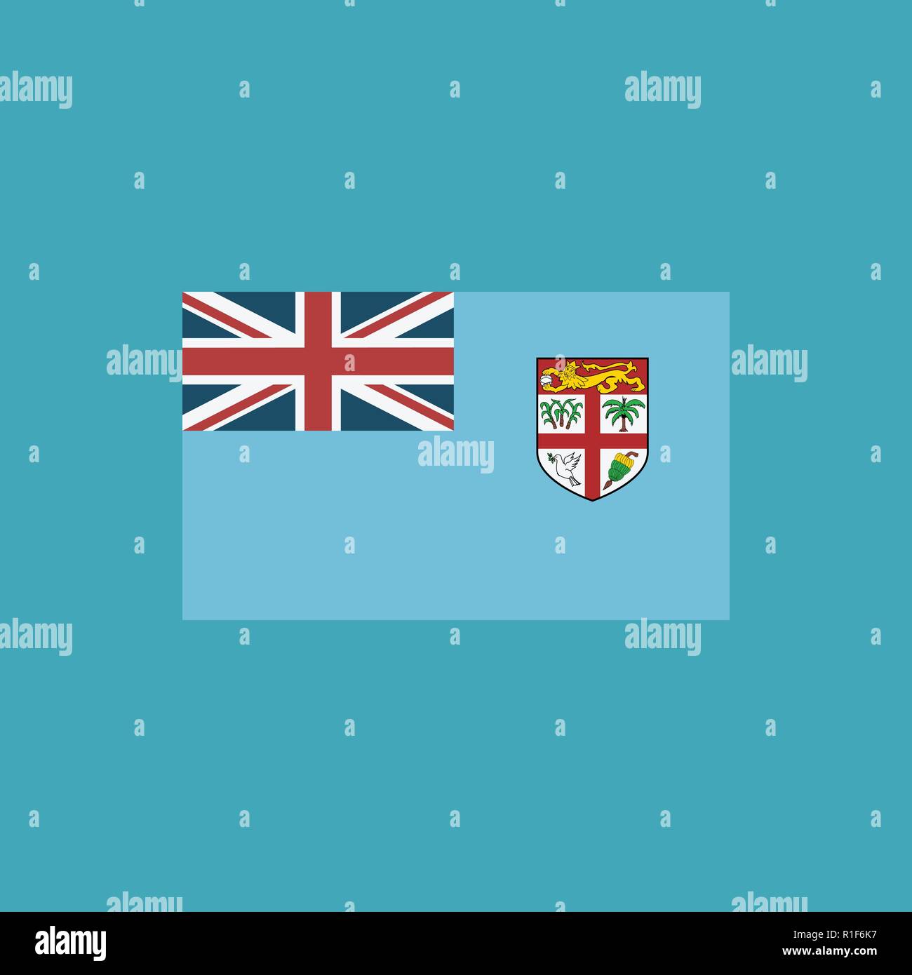 Fiji flag icon in flat design. Independence day or National day holiday ...