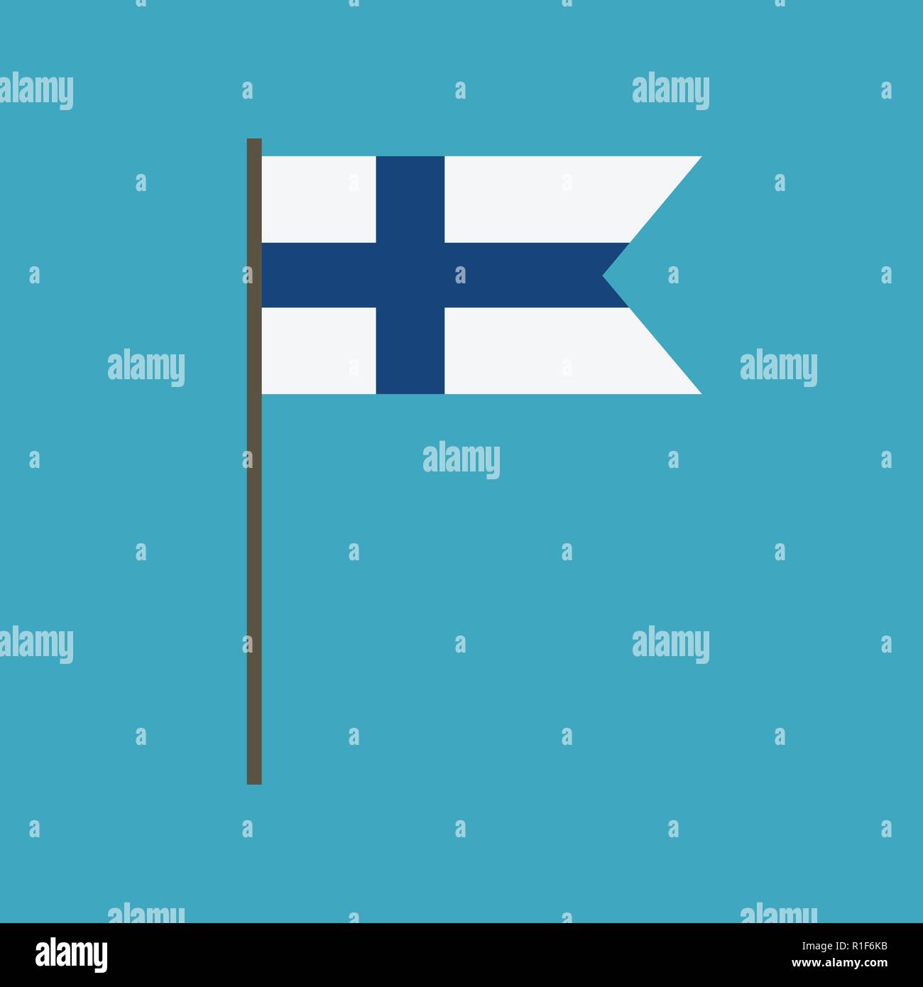 Finland flag icon in flat design. Independence day or National day ...