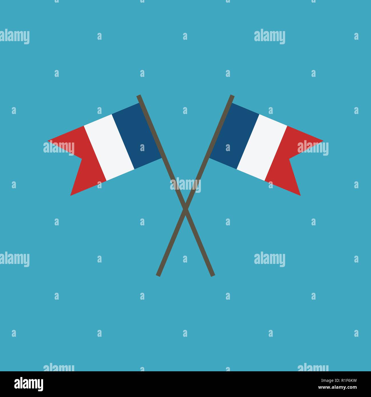 France flag icon in flat design. Independence day or National day ...