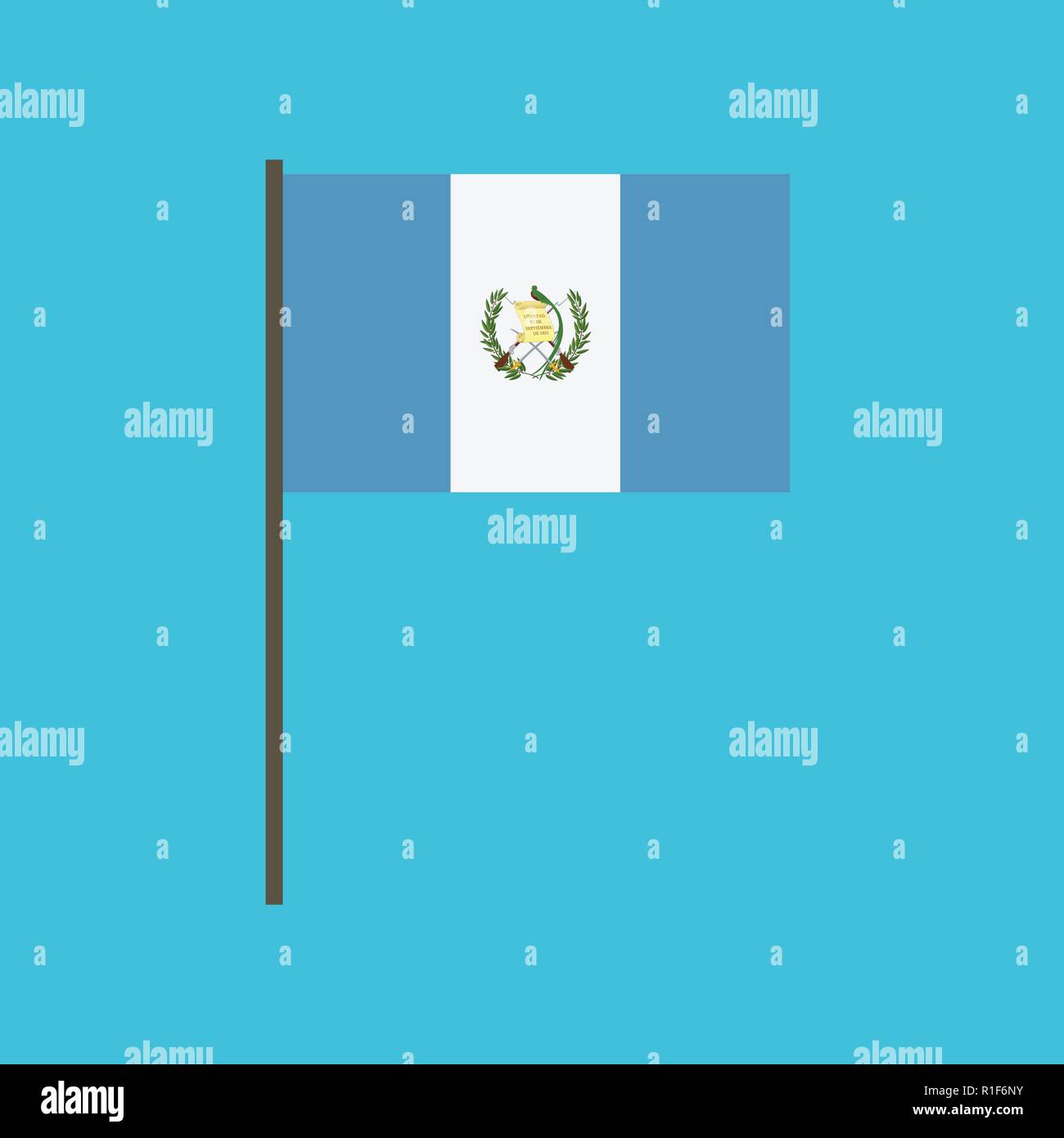 Guatemala flag icon in flat design. Independence day or National day ...