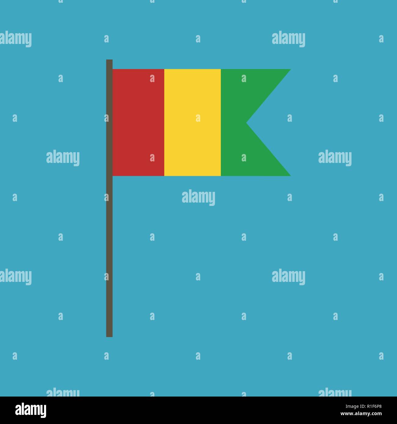 Guinea flag icon in flat design. Independence day or National day ...