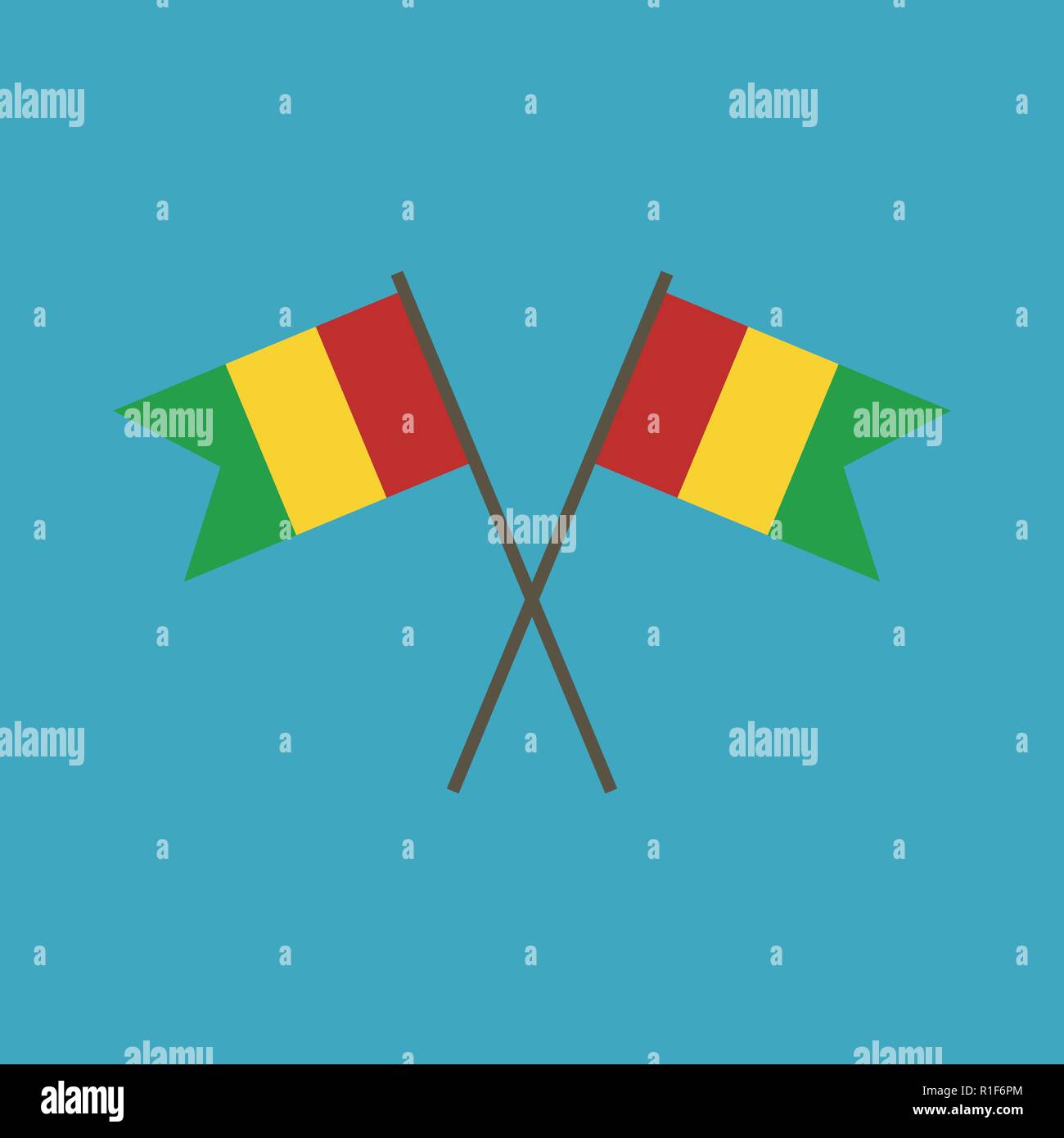 Guinea flag icon in flat design. Independence day or National day ...