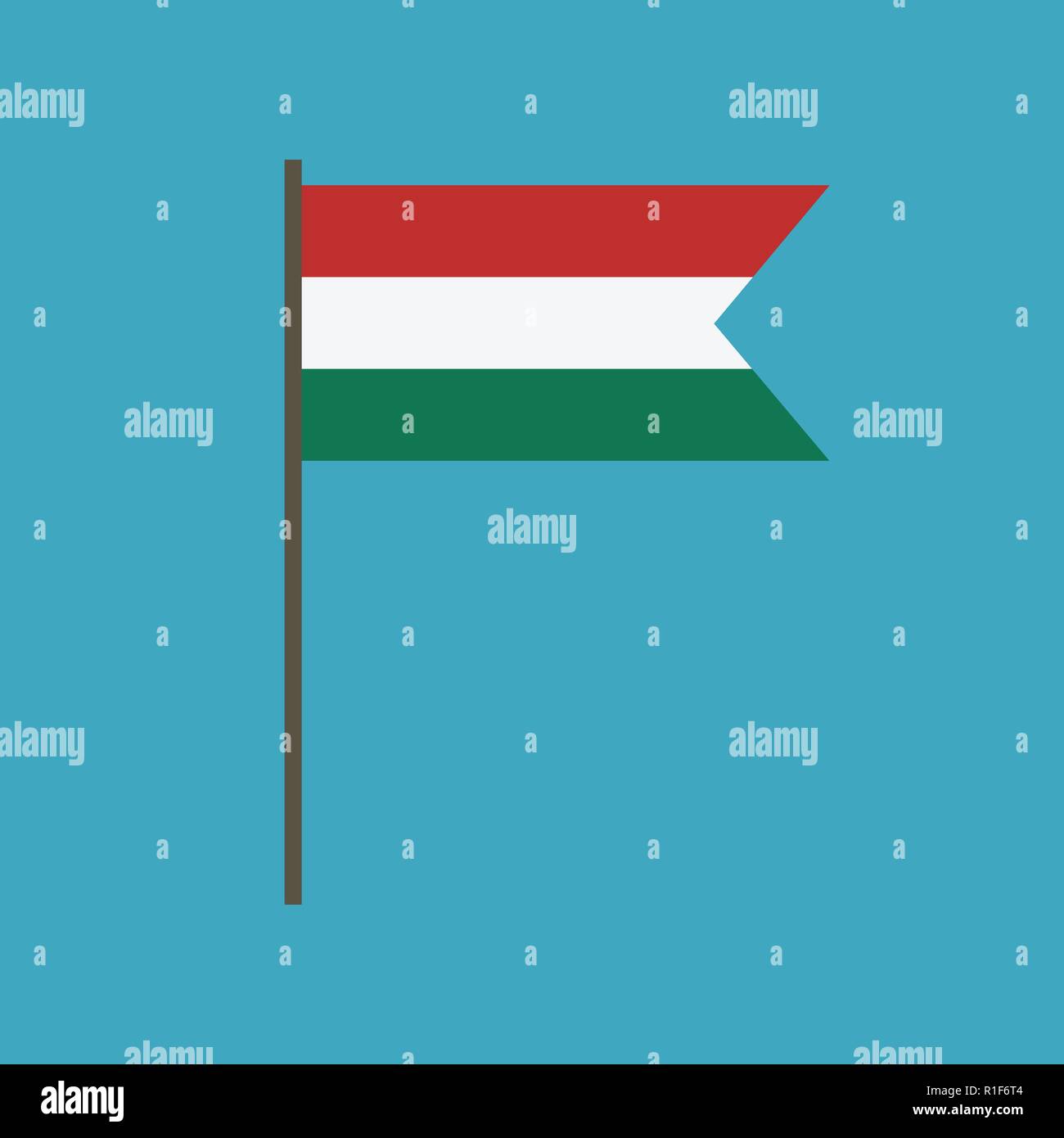 Hungary flag icon in flat design. Independence day or National day ...