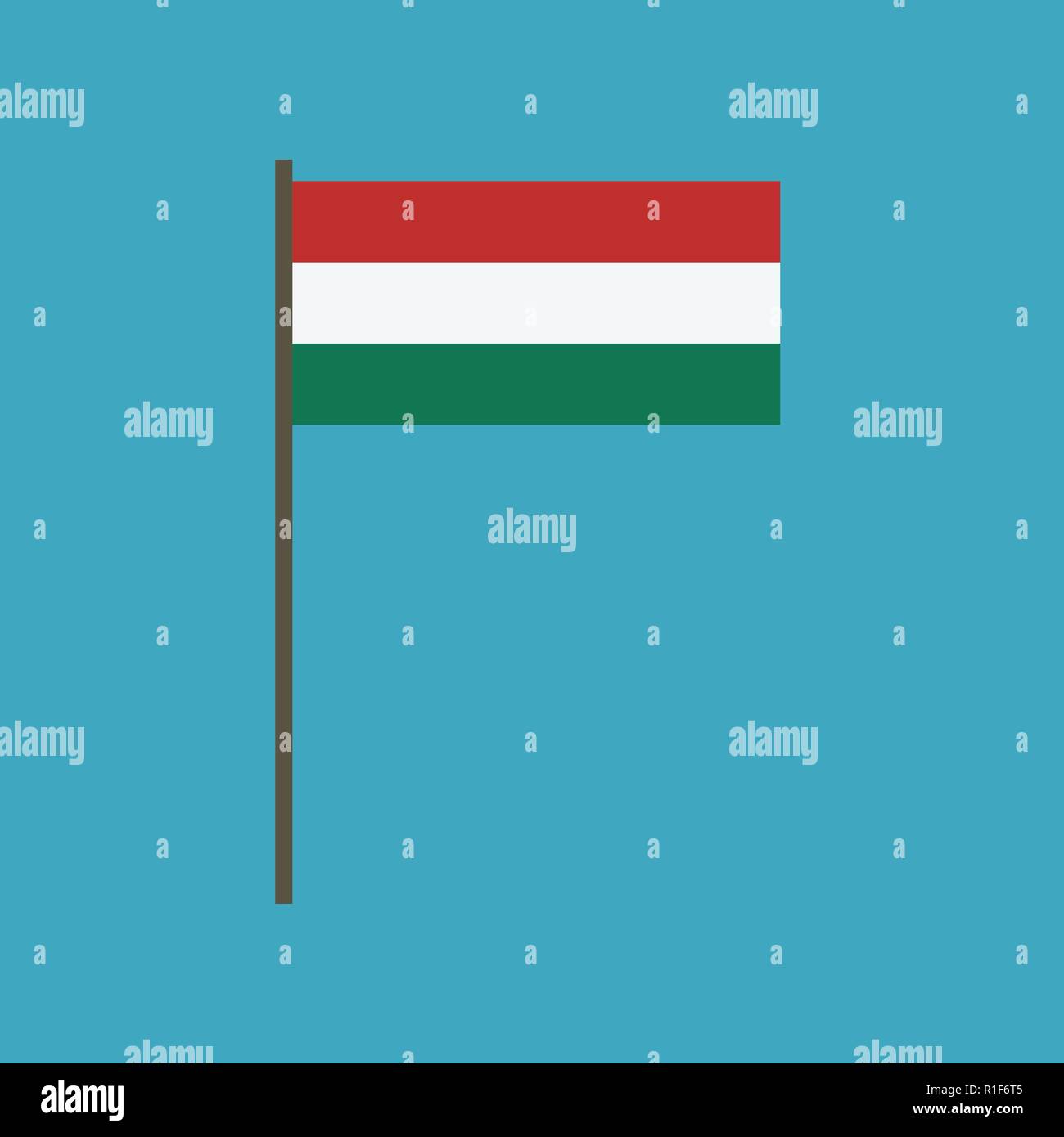 Hungary flag icon in flat design. Independence day or National day ...