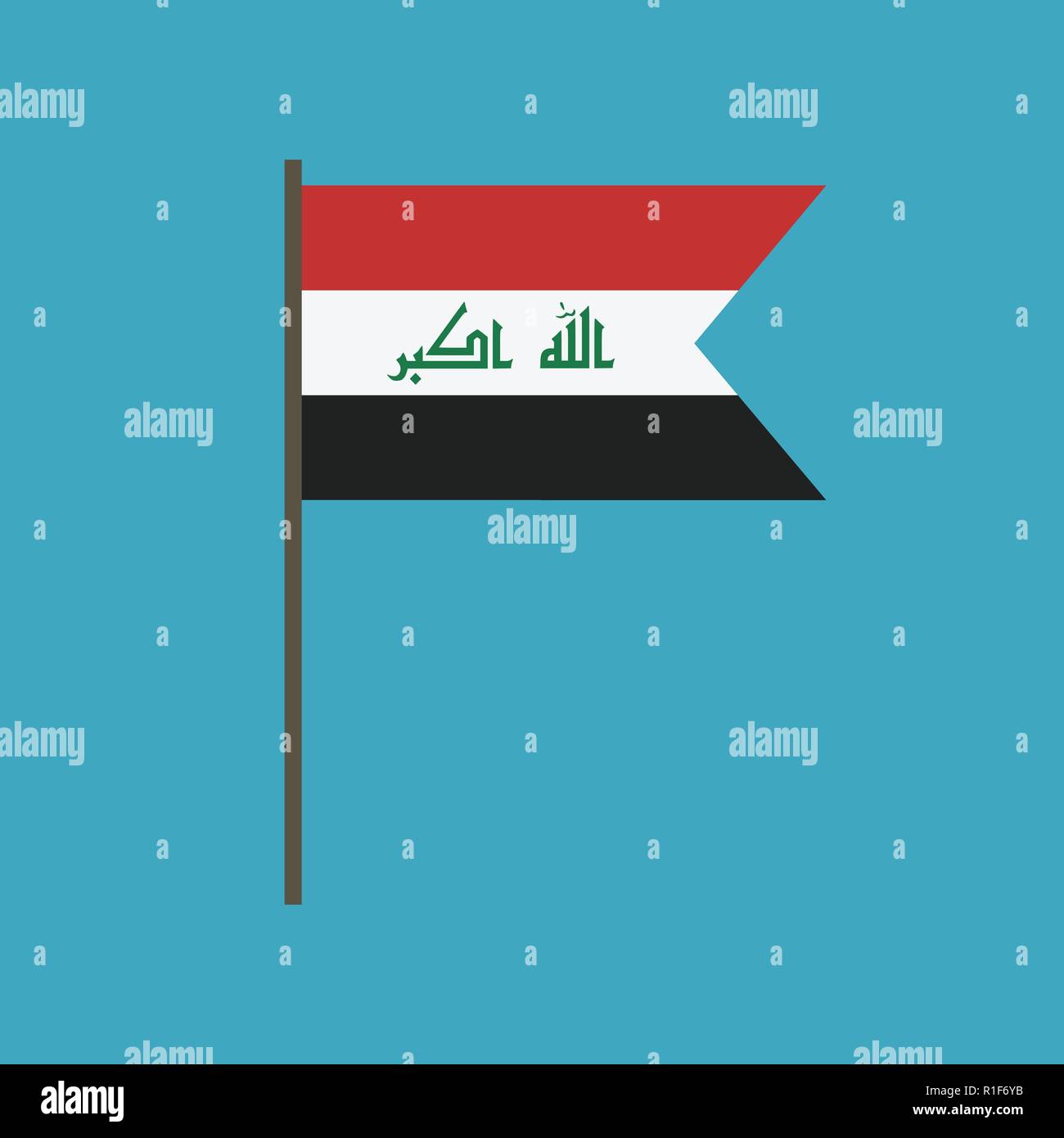 Iraq flag icon in flat design. Independence day or National day holiday ...