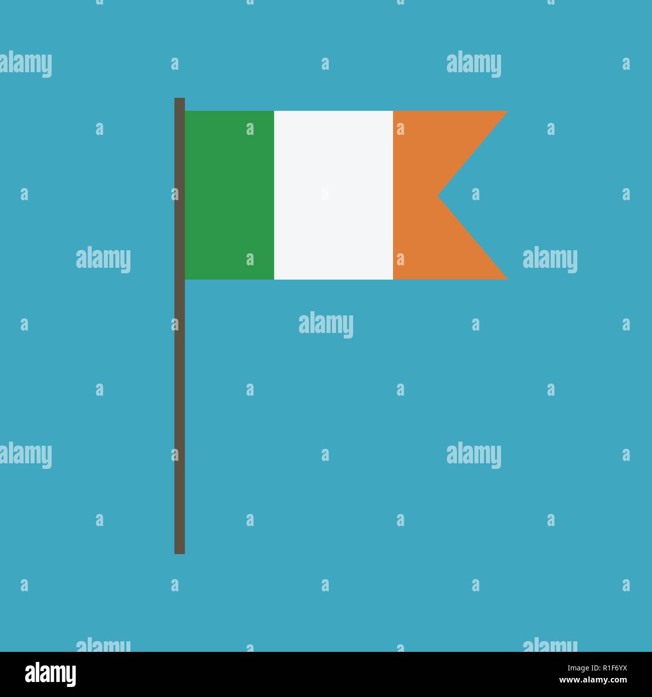 Ireland flag icon in flat design. Independence day or National day ...