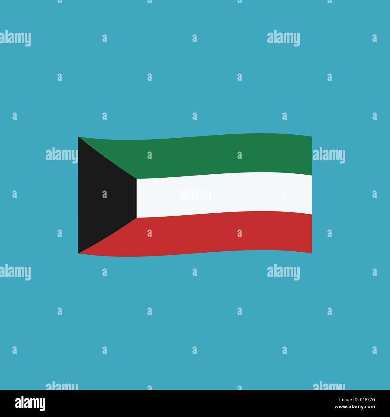 Kuwait flag icon in flat design. Independence day or National day ...
