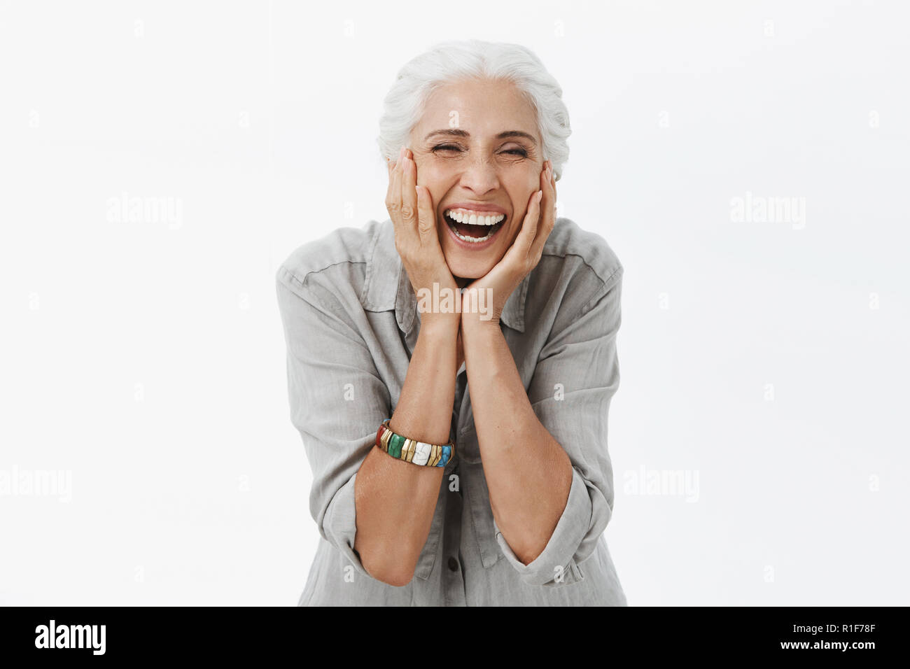 Senior woman laughing out loud hi-res stock photography and images - Alamy