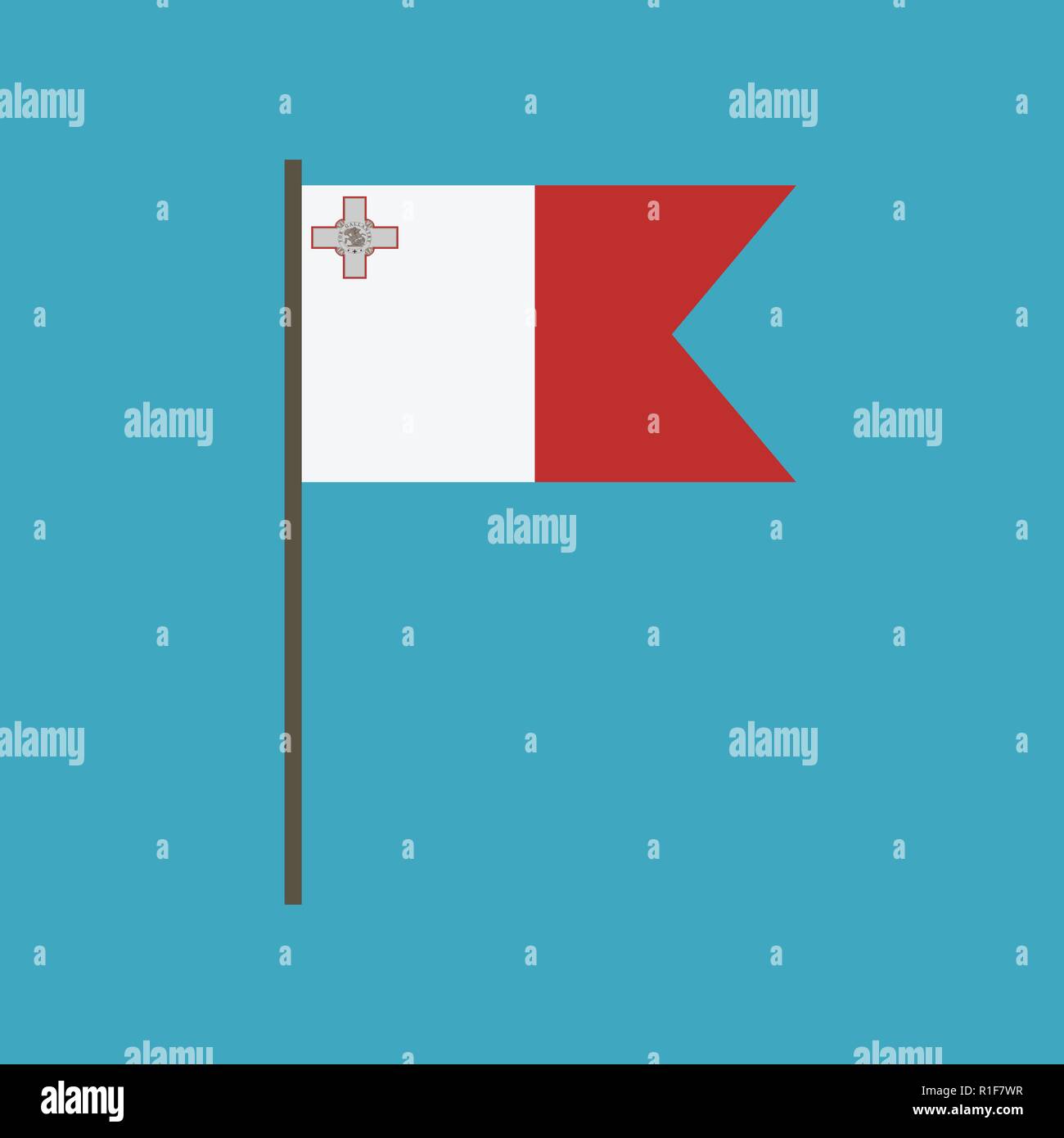 Malta flag icon in flat design. Independence day or National day ...