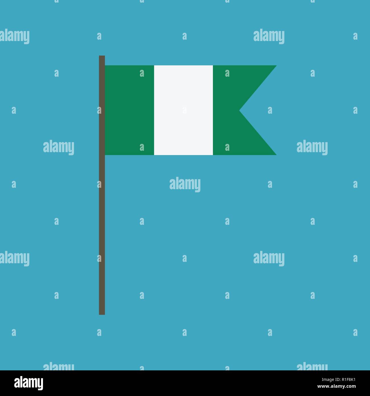 Nigeria flag icon in flat design. Independence day or National day ...