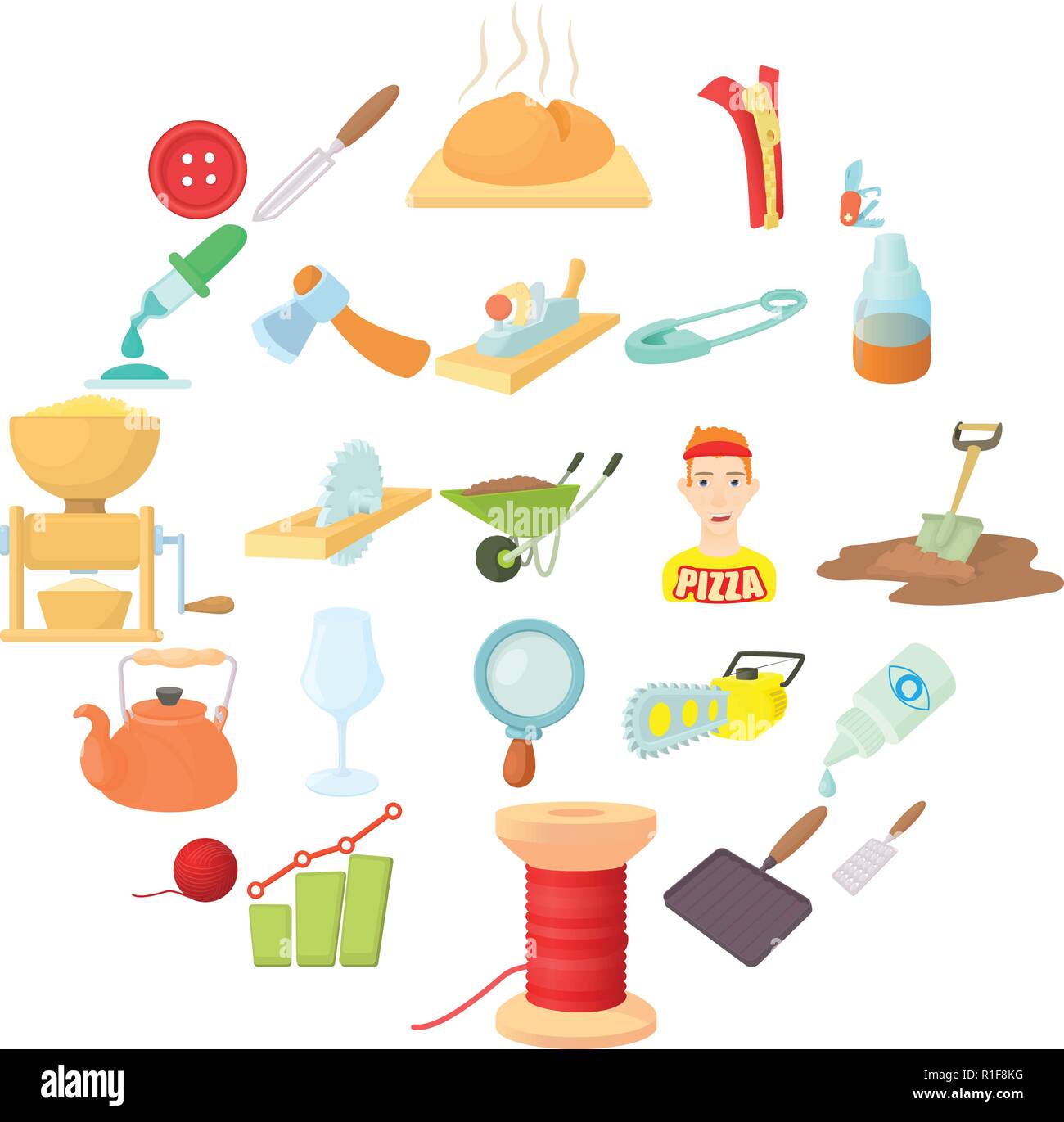 Handicraft icons set, cartoon style Stock Vector Image & Art - Alamy