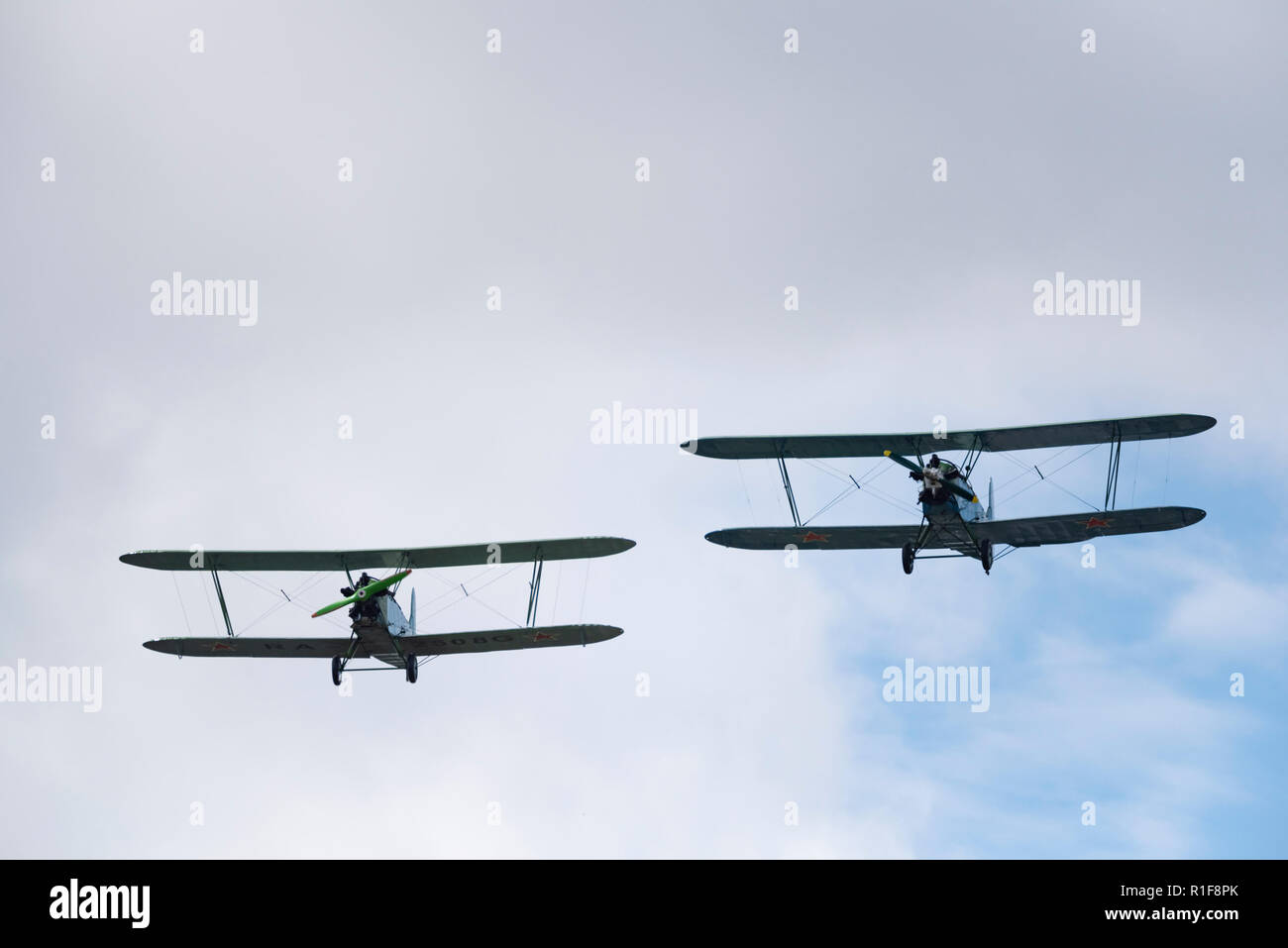 Novosibirsk, Russia - August 5, 2018: Soviet single-engine biplane ...