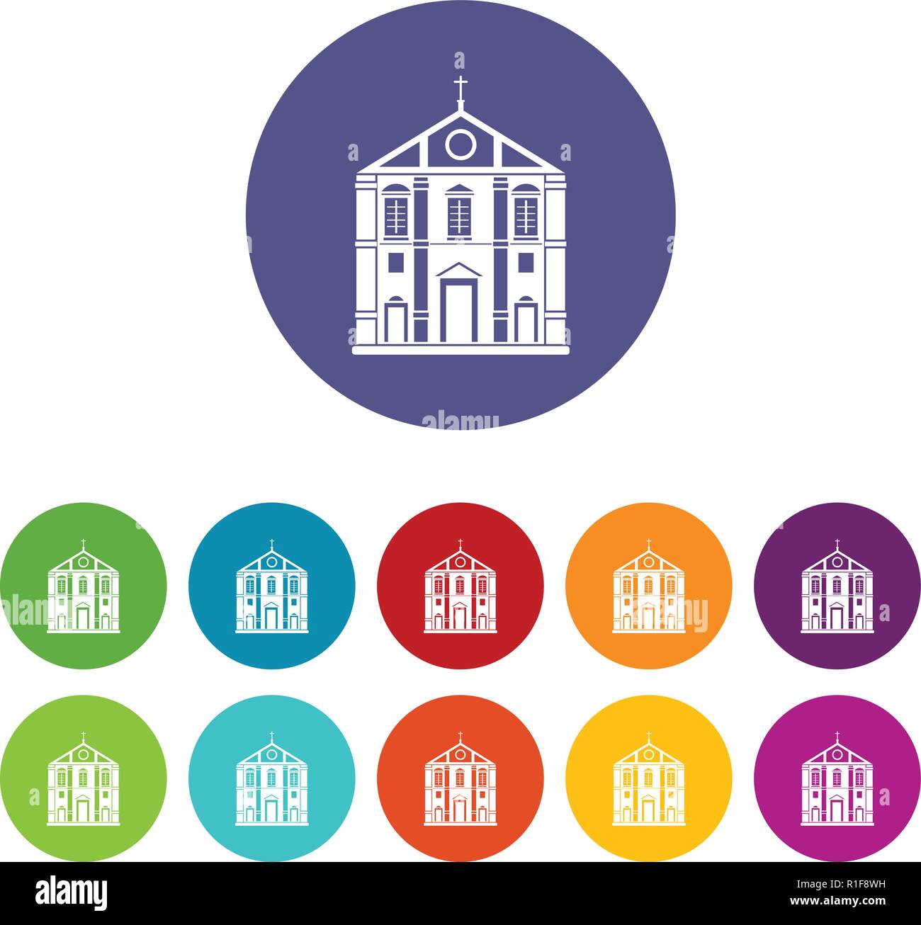 Church icons set vector color Stock Vector Image & Art - Alamy