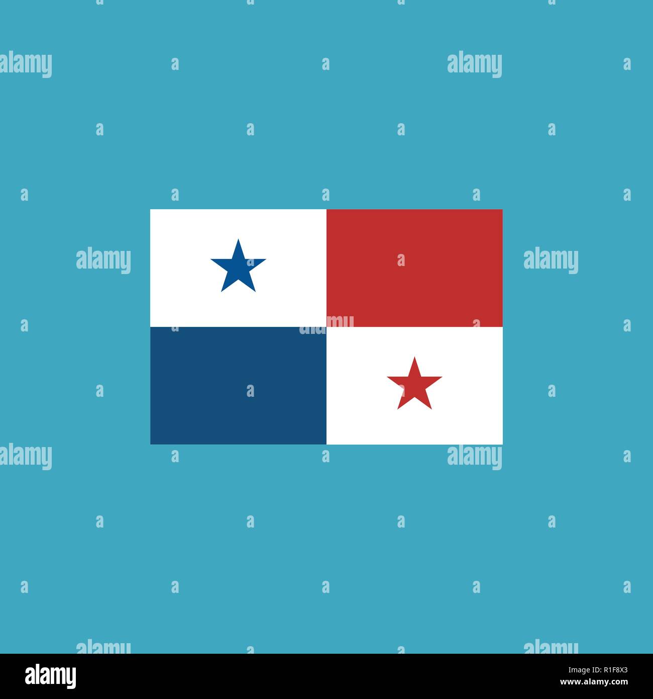 Panama flag icon in flat design. Independence day or National day ...